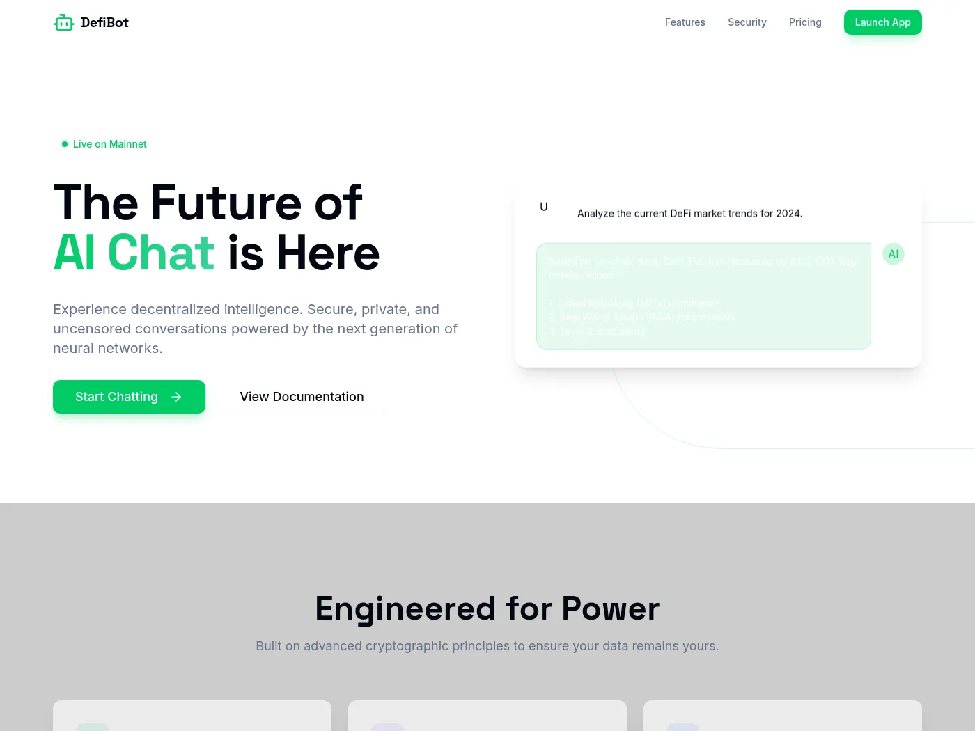 Defi Chatbot Platform
