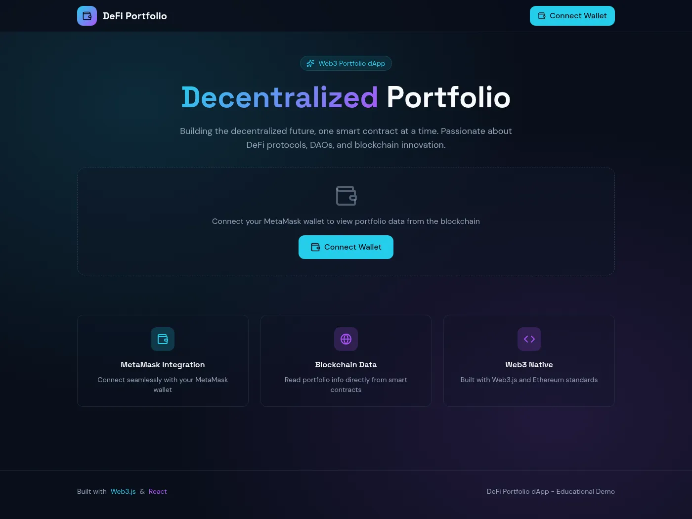 DeFi Portfolio Showcase