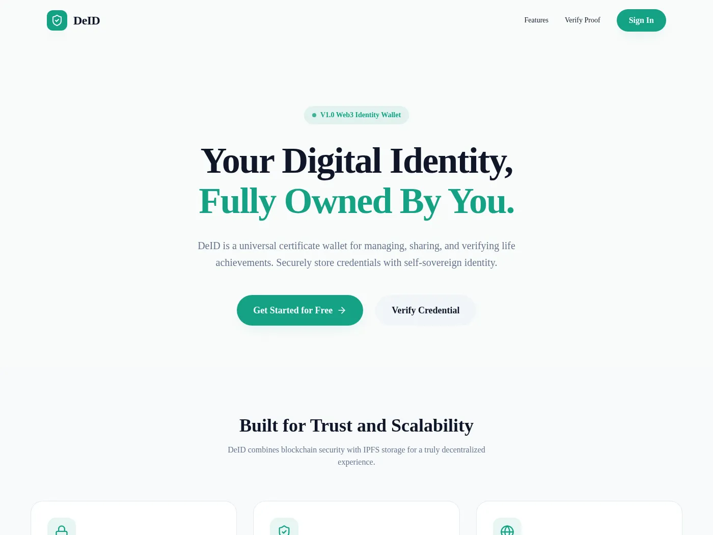 DeID Certificate Wallet