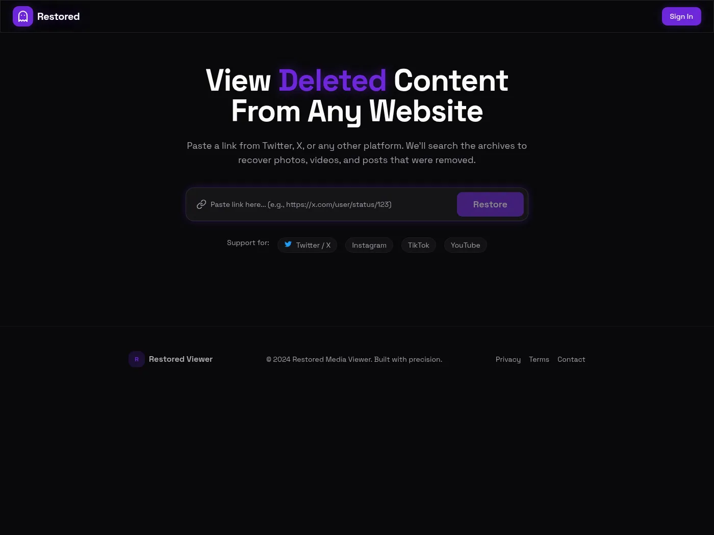 Restored Media Viewer