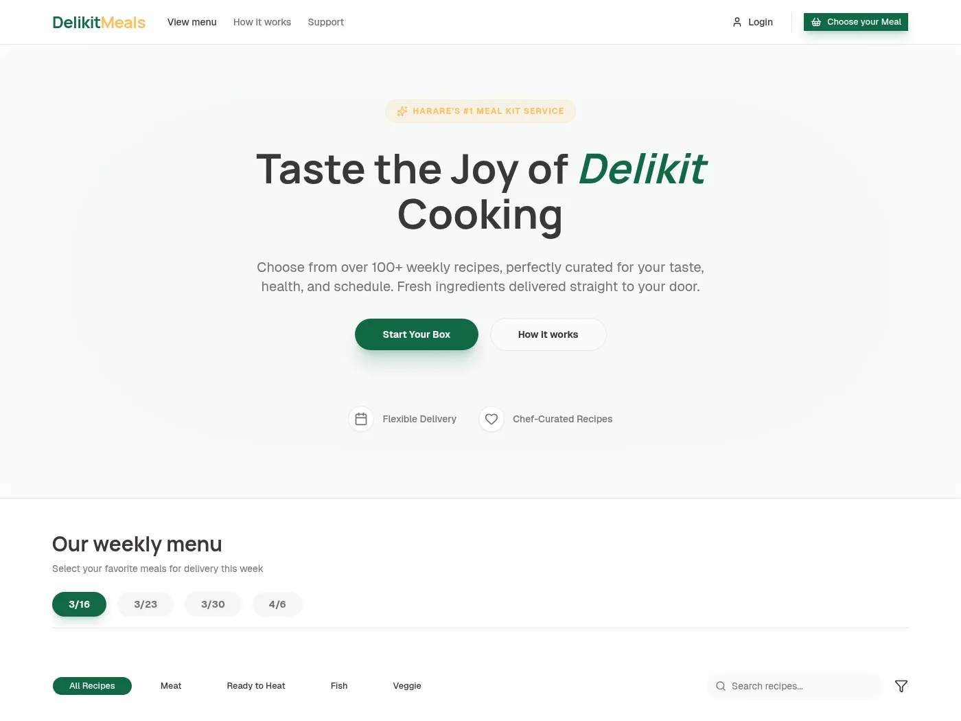 Delikit Meals Web Portal