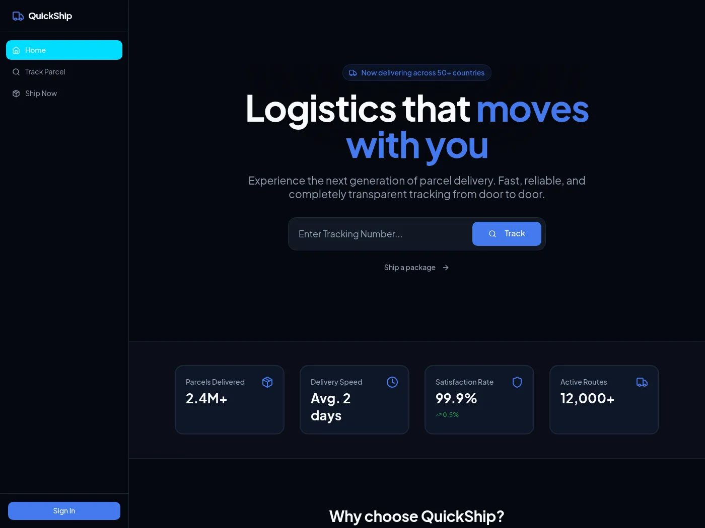 QuickShip Delivery Web