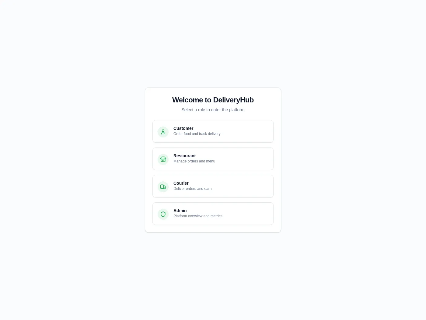 DeliveryHub Platform
