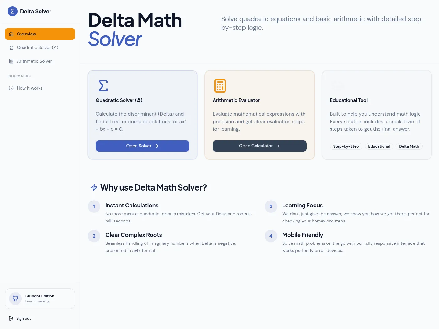 Delta Math Solver
