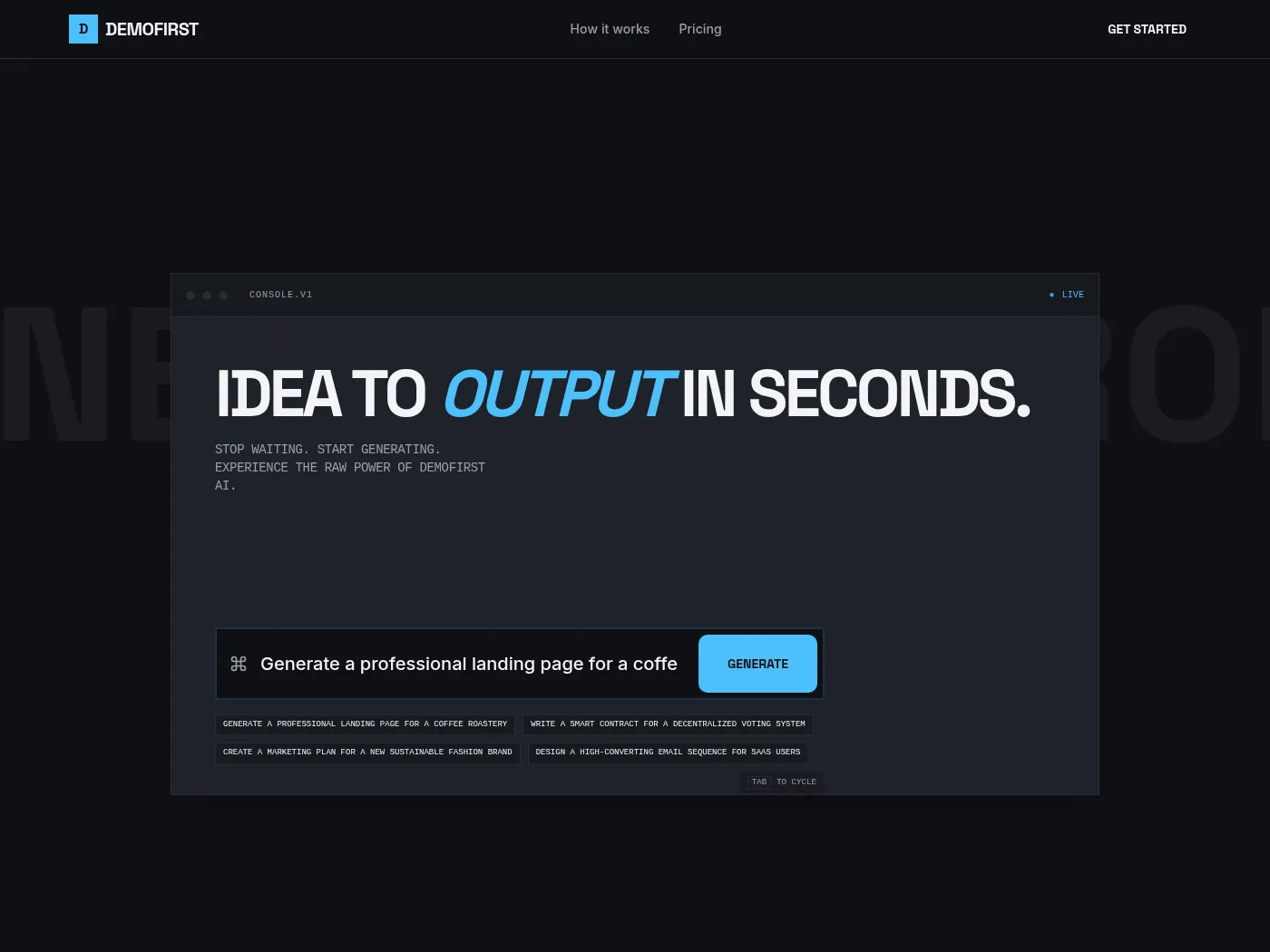 DemoFirst AI Landing