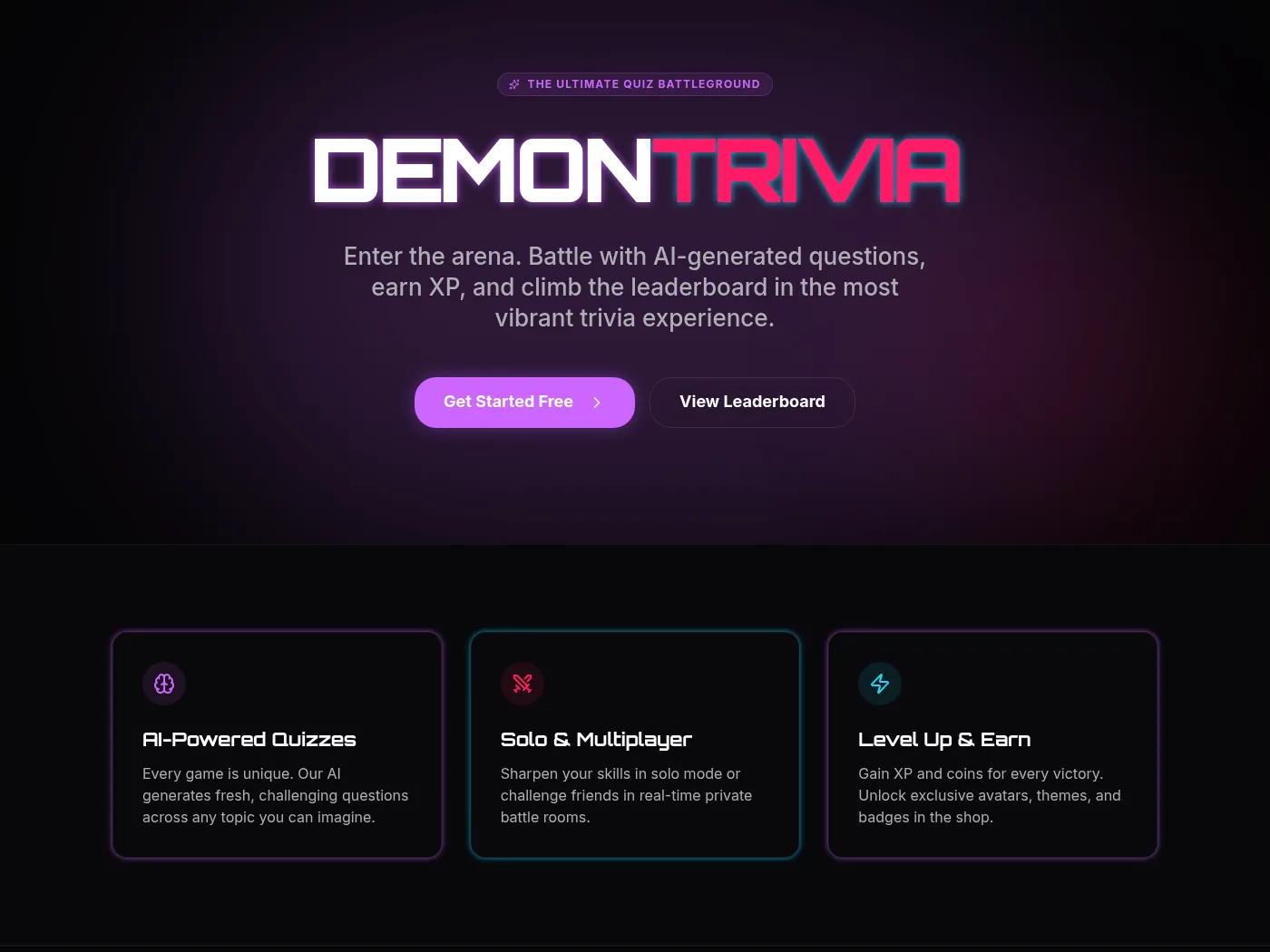 DemonTrivia Quiz Arena