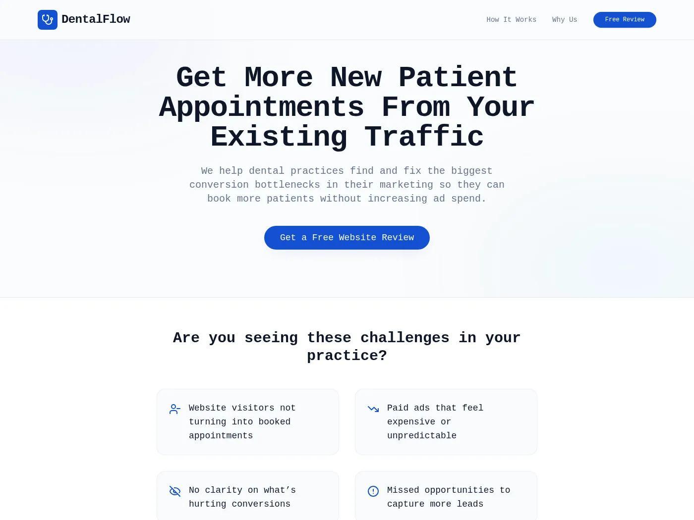 Dental Leads Landing Page