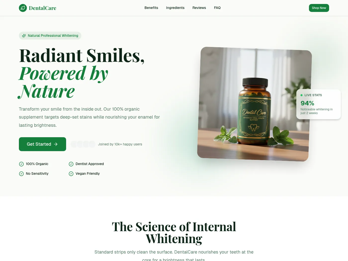 Dental Care Landing Page