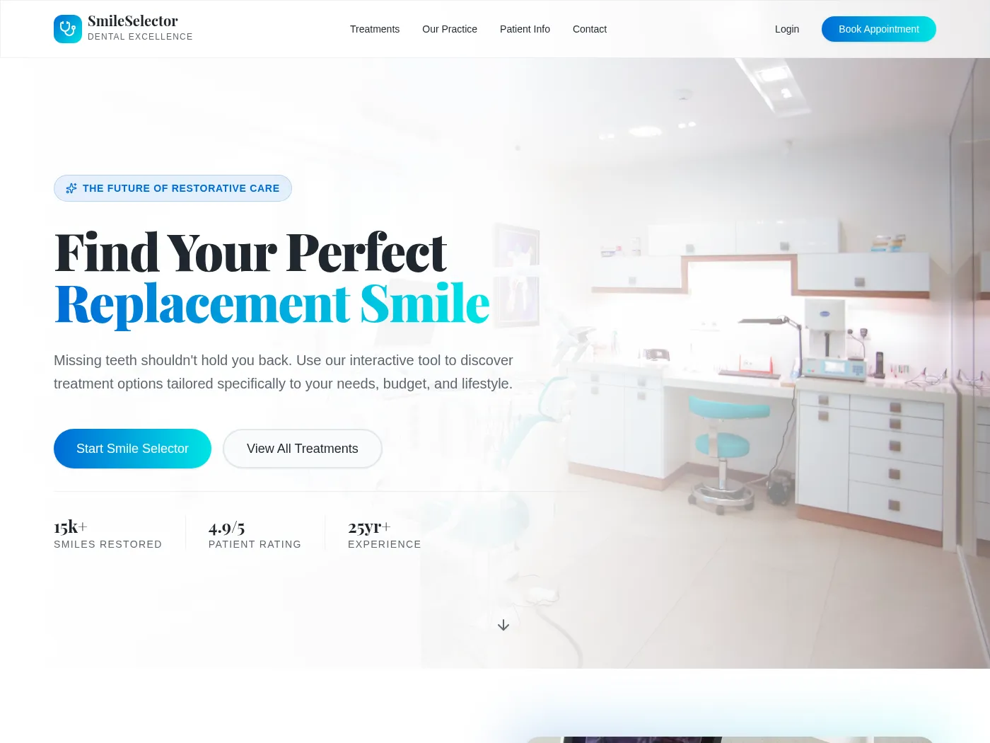 Smile Selector Landing Page