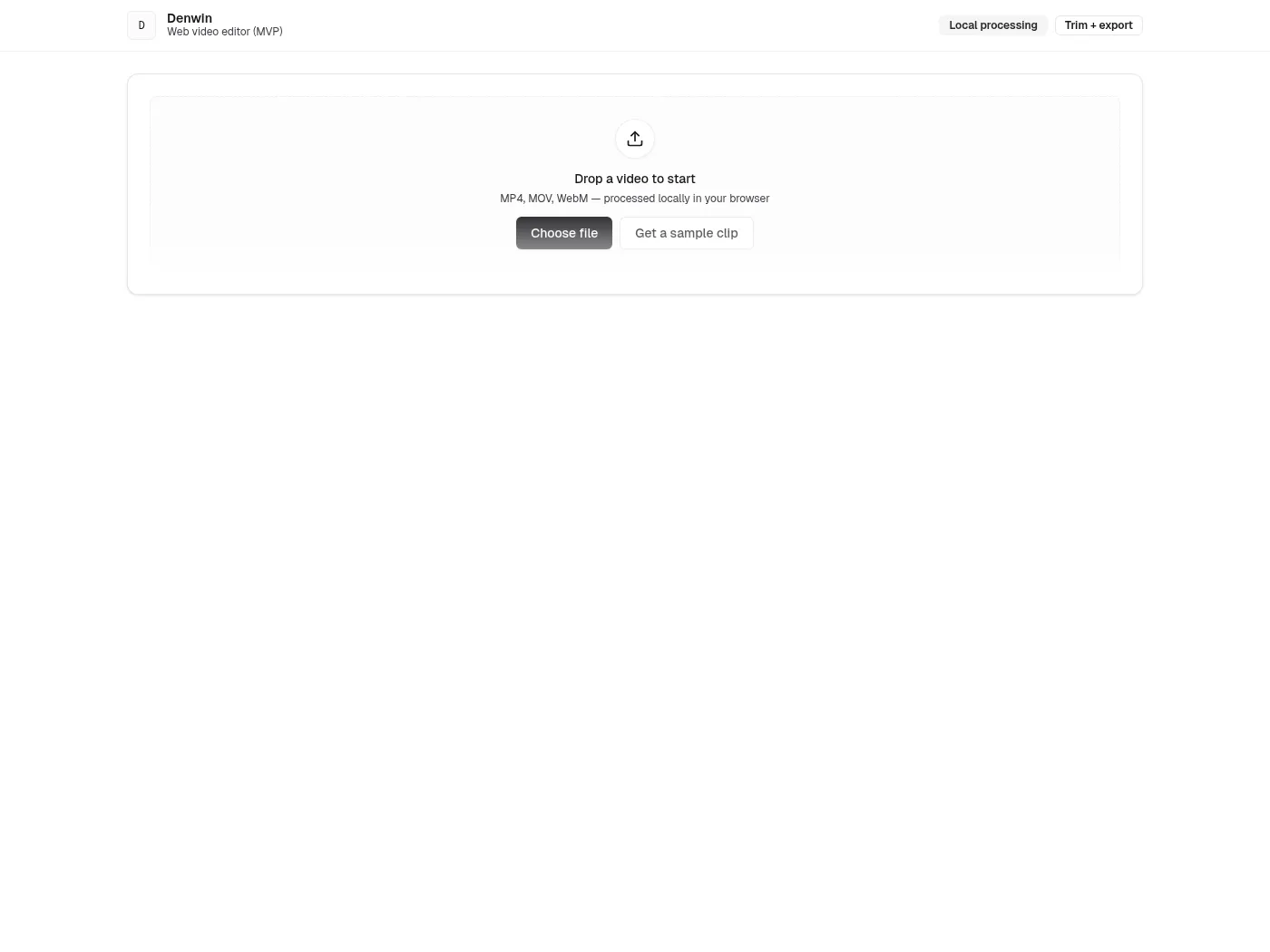 Denwin Video Editor