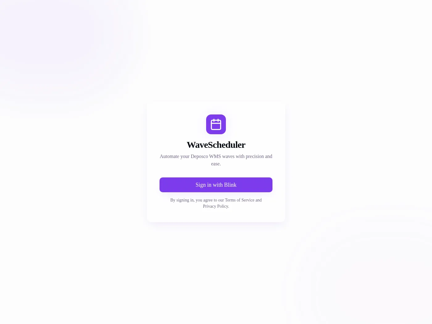 Deposco Wave Scheduler | Built with Blink
