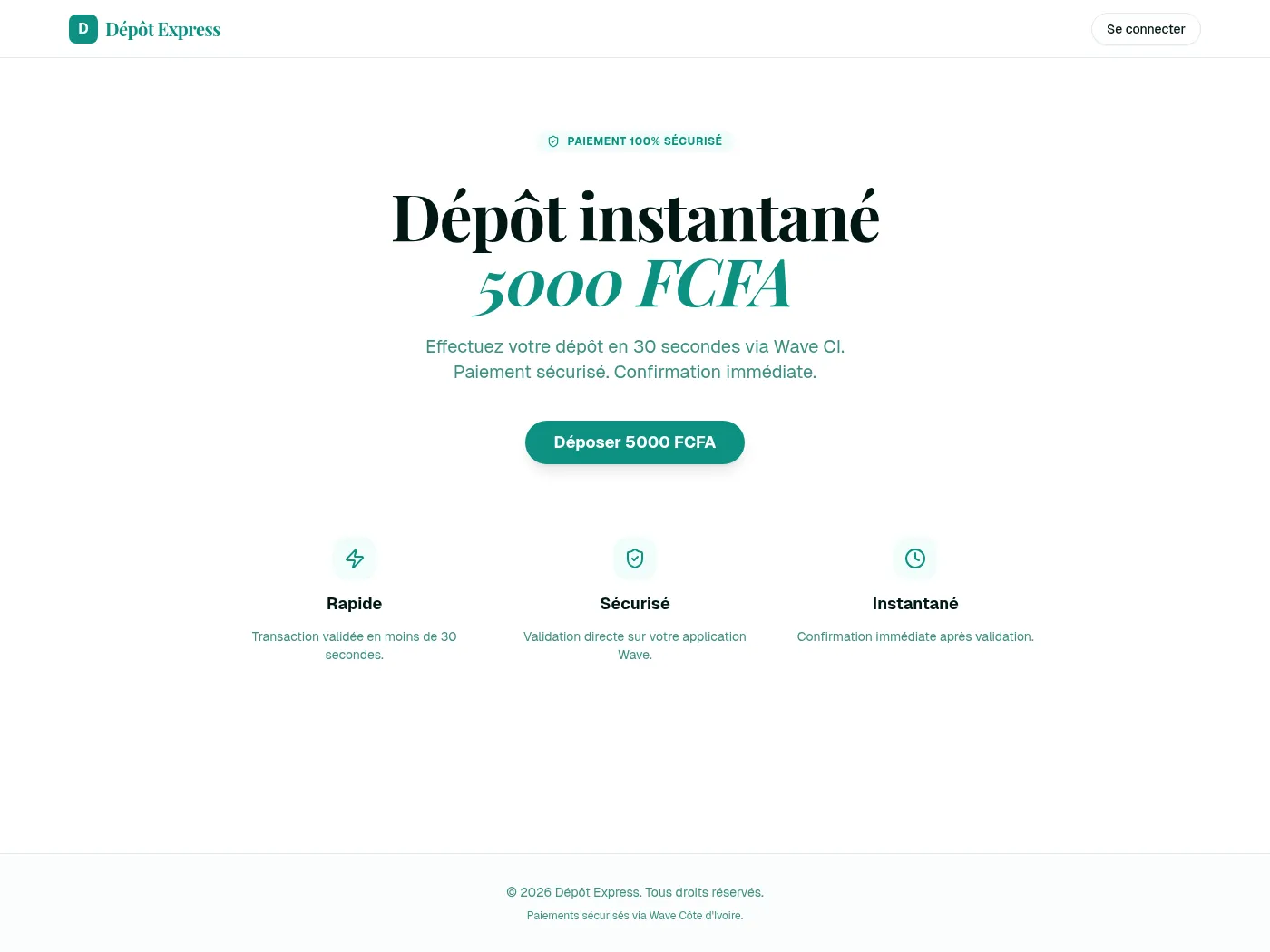 Dépôt Express Web