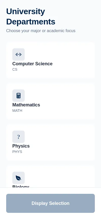 Department Picker App