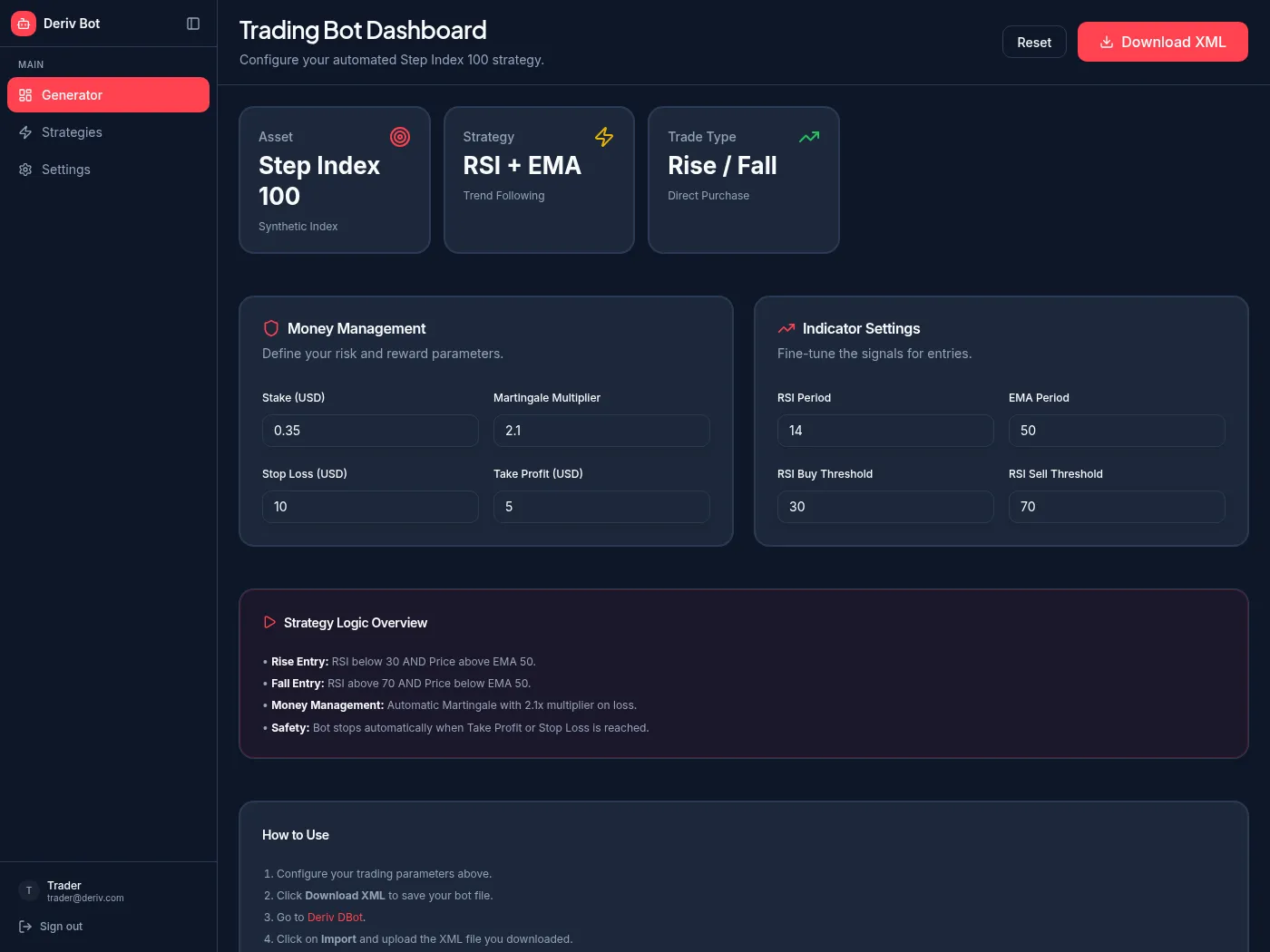 Deriv Bot Generator