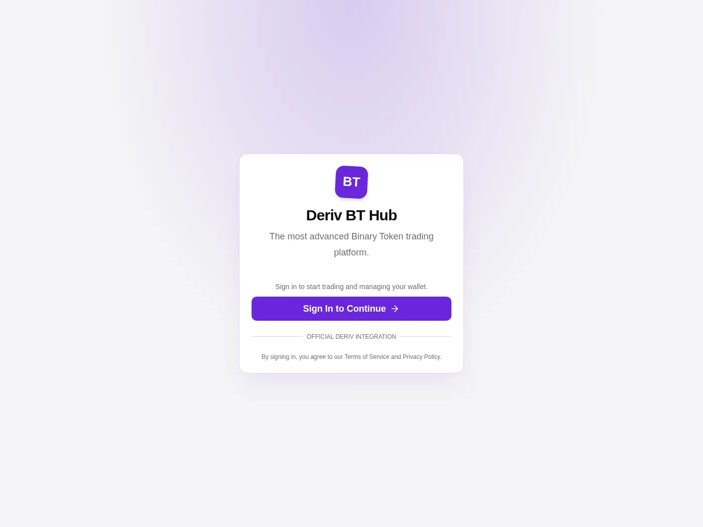 Deriv BT Trading Hub