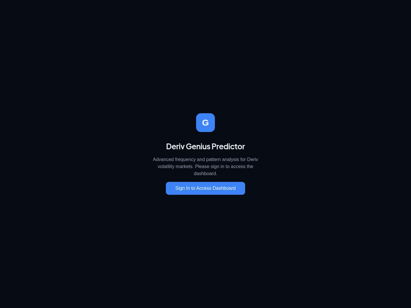 Deriv Genius Predictor