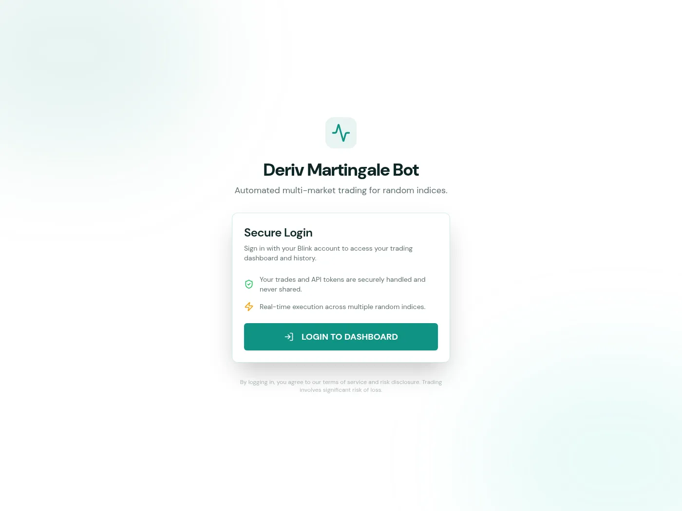 Deriv Index Martingale Bot
