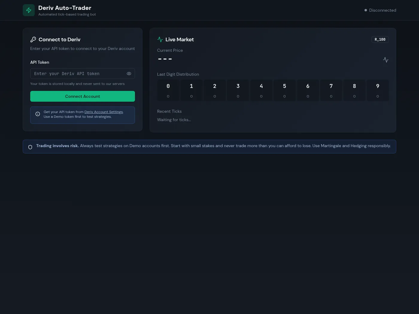 Deriv Live Trading Bot