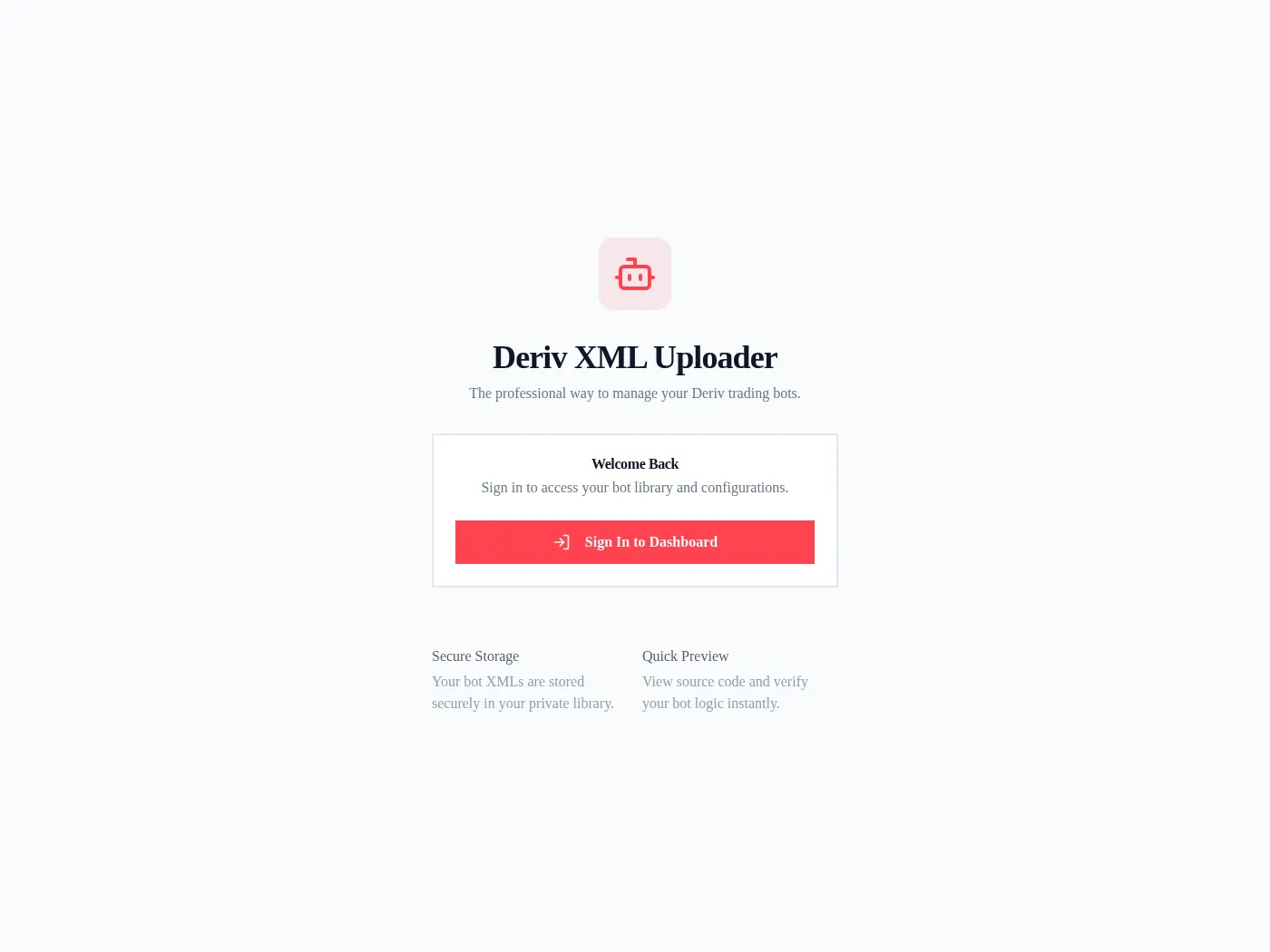 Deriv XML Uploader