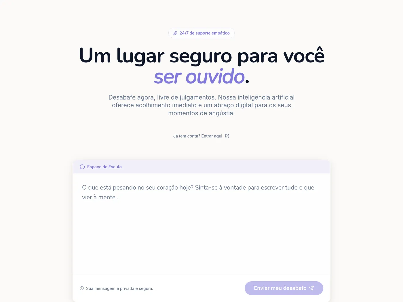 Desabafo Suporte Emocional
