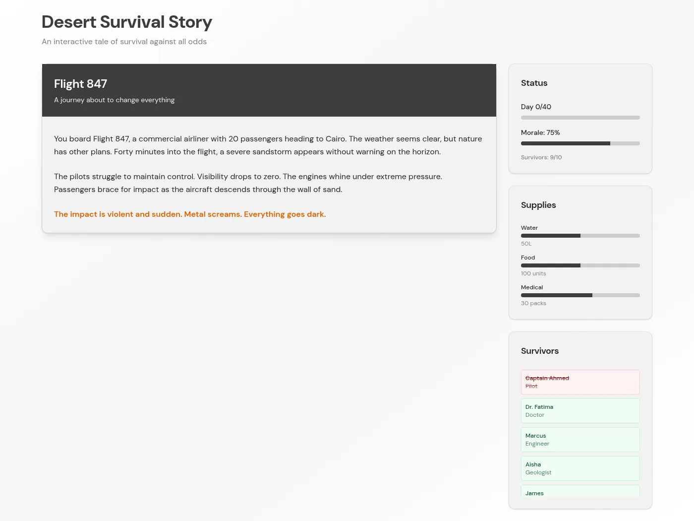 Desert Survival Story