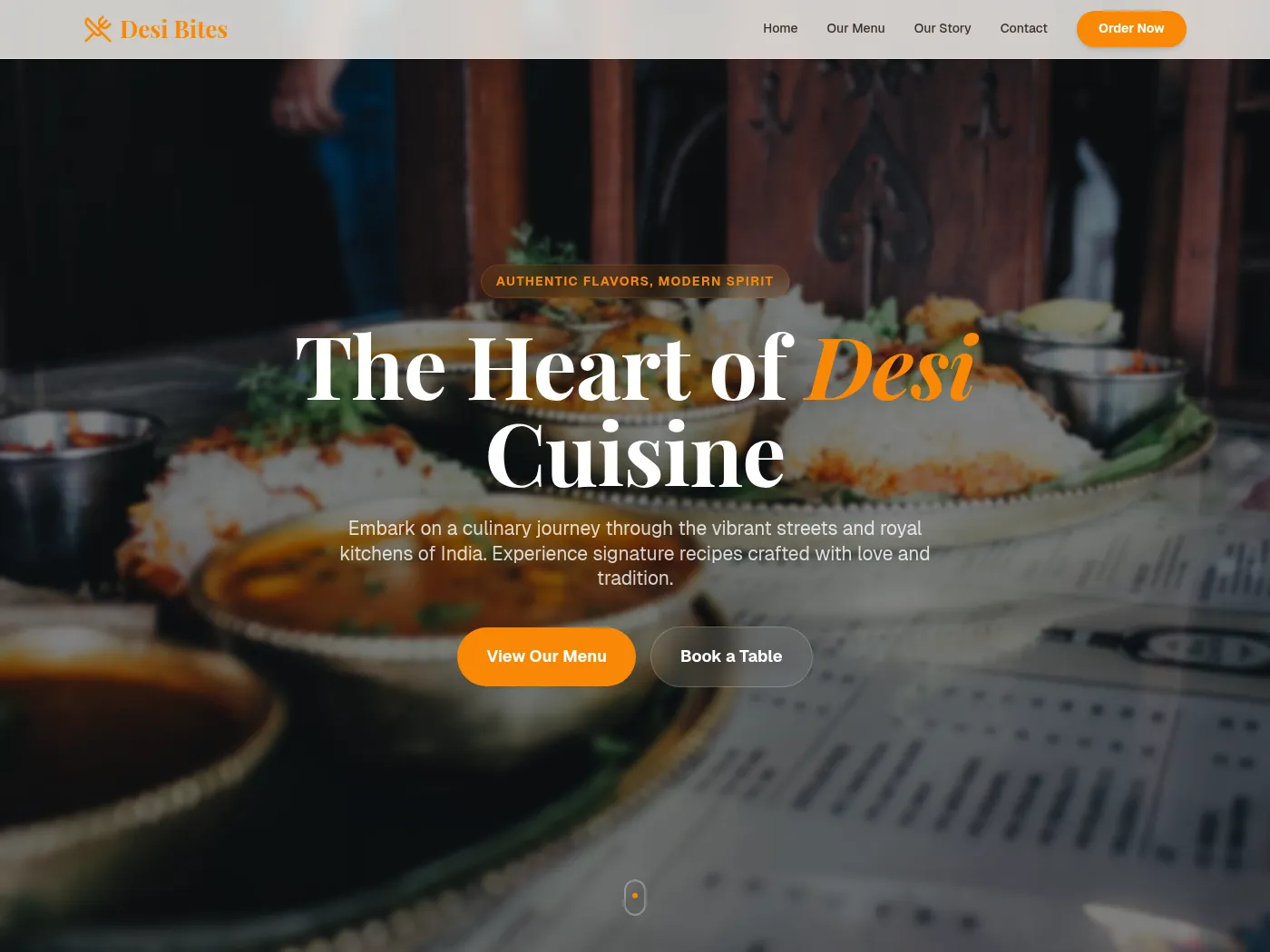 Desi Bites Landing Page