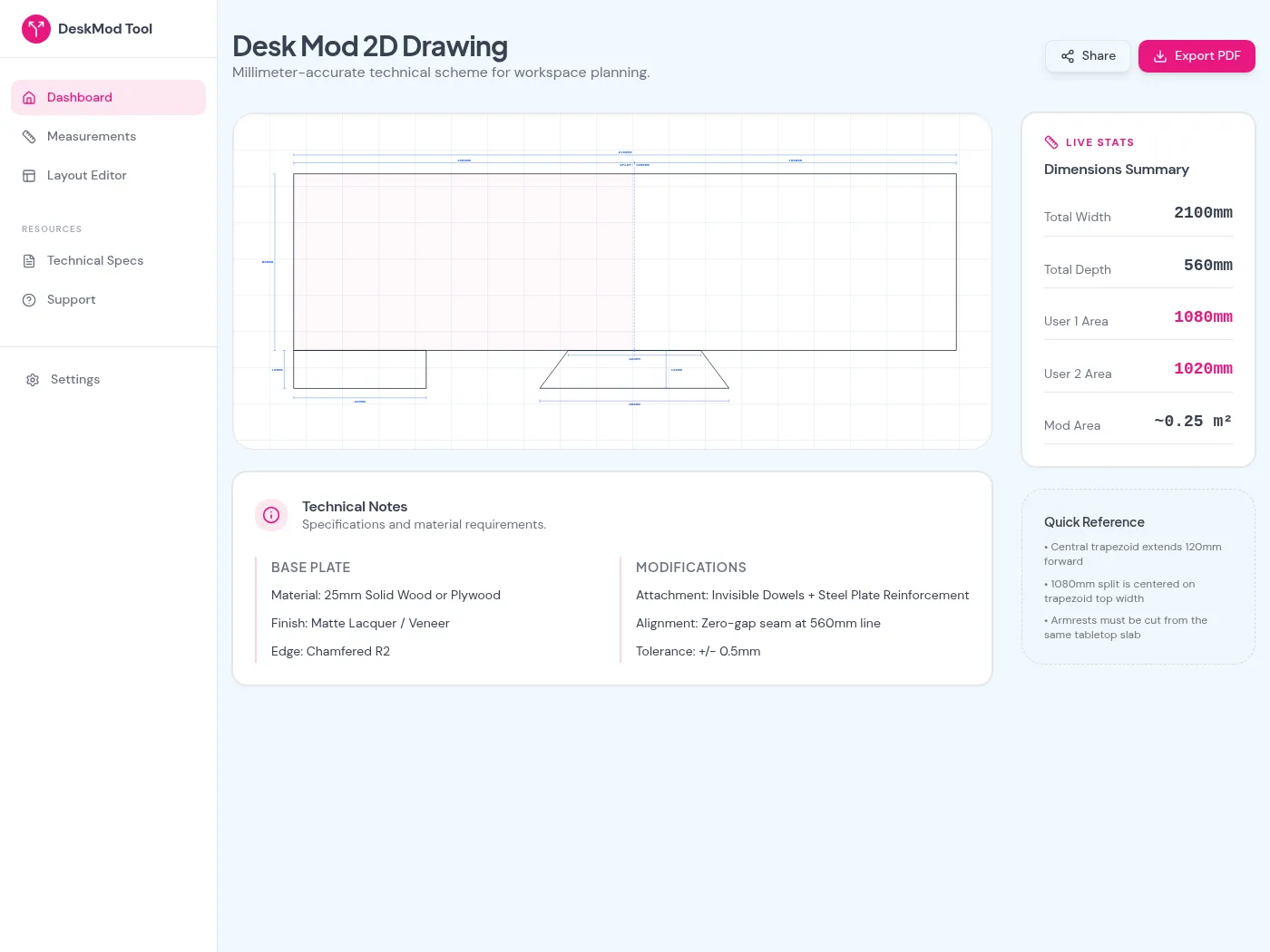 Desk Mod 2D Drawing Tool