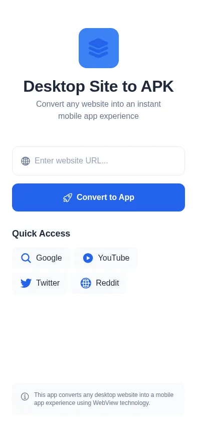 Desktop Site APK Builder