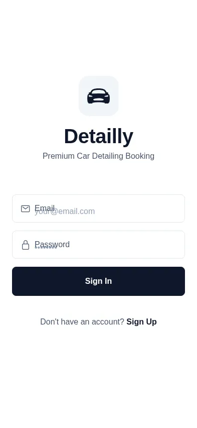 Detailly Mobile Booking App