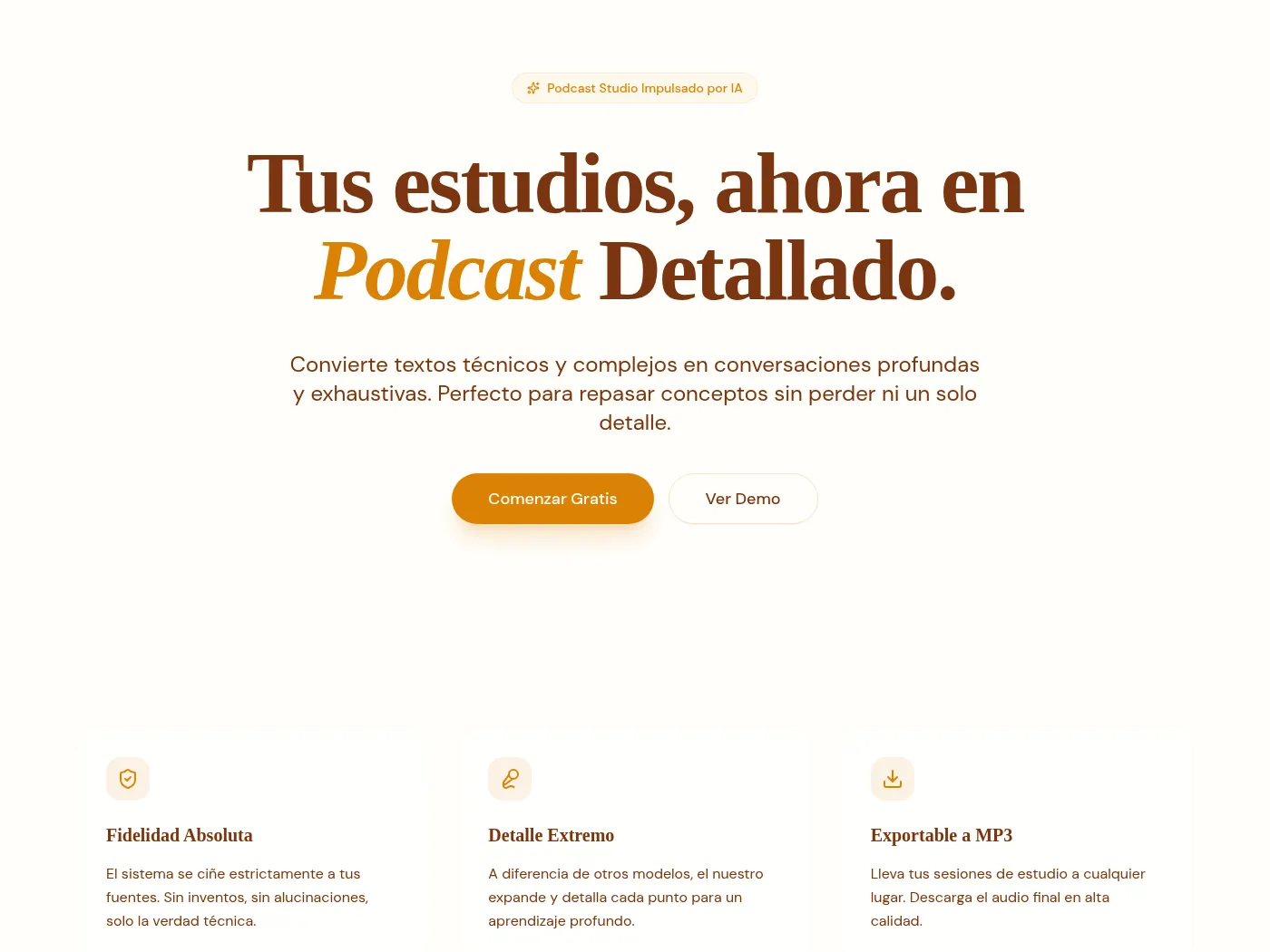 Detalle Podcast AI Studio