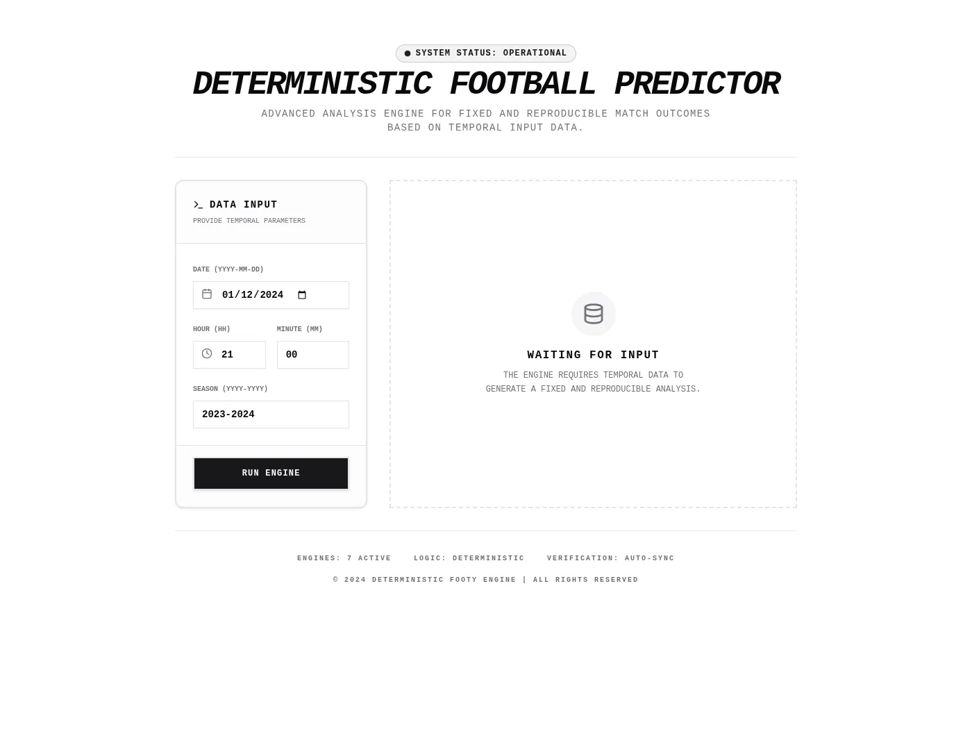 Deterministic Football Predictor