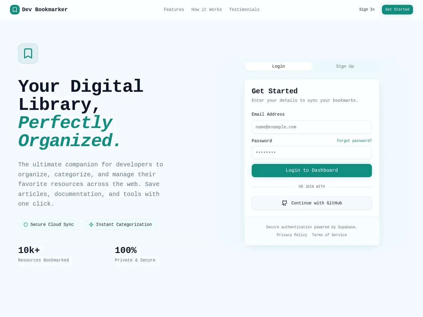 Dev Bookmarker