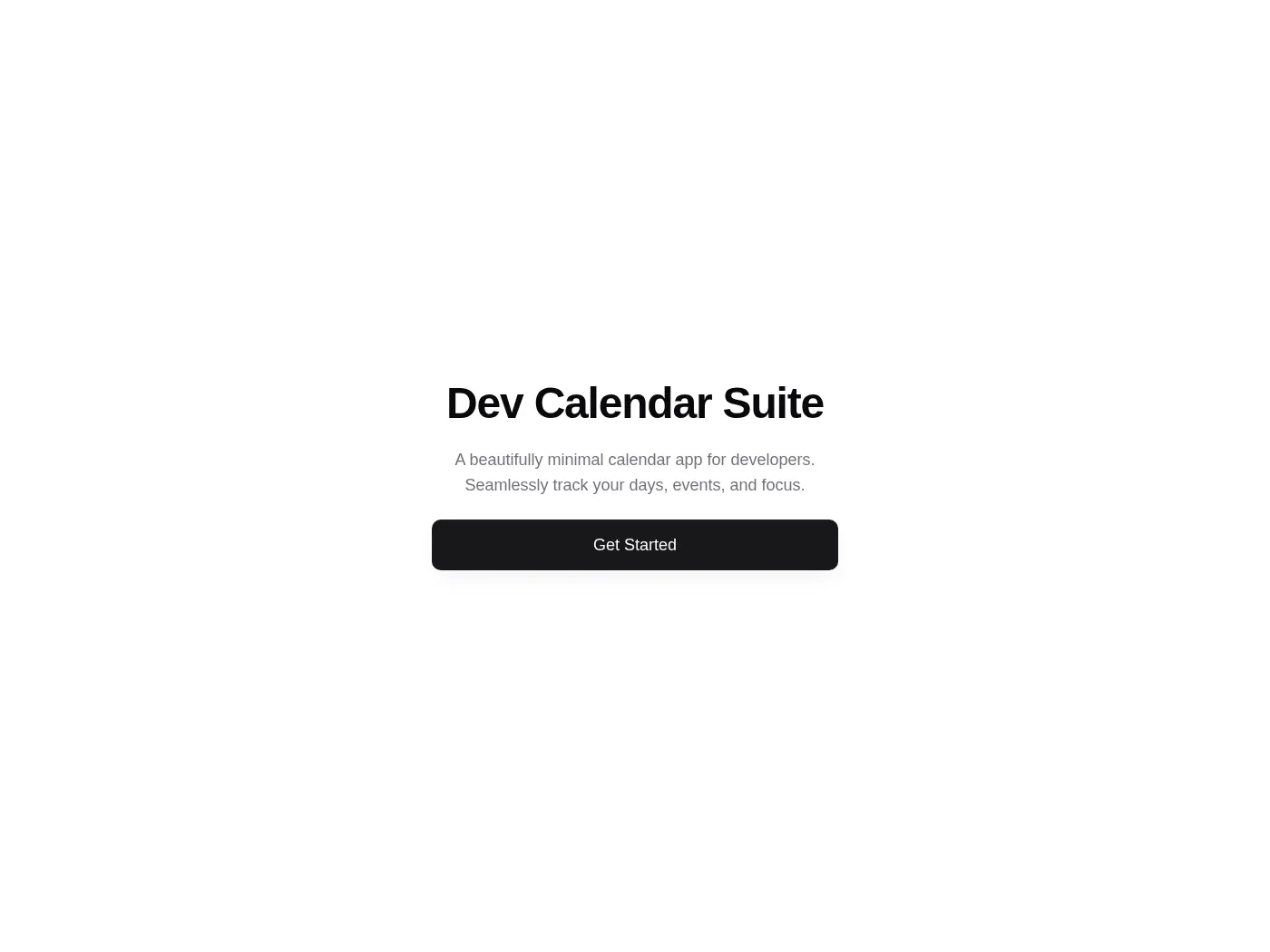 Dev Calendar Suite