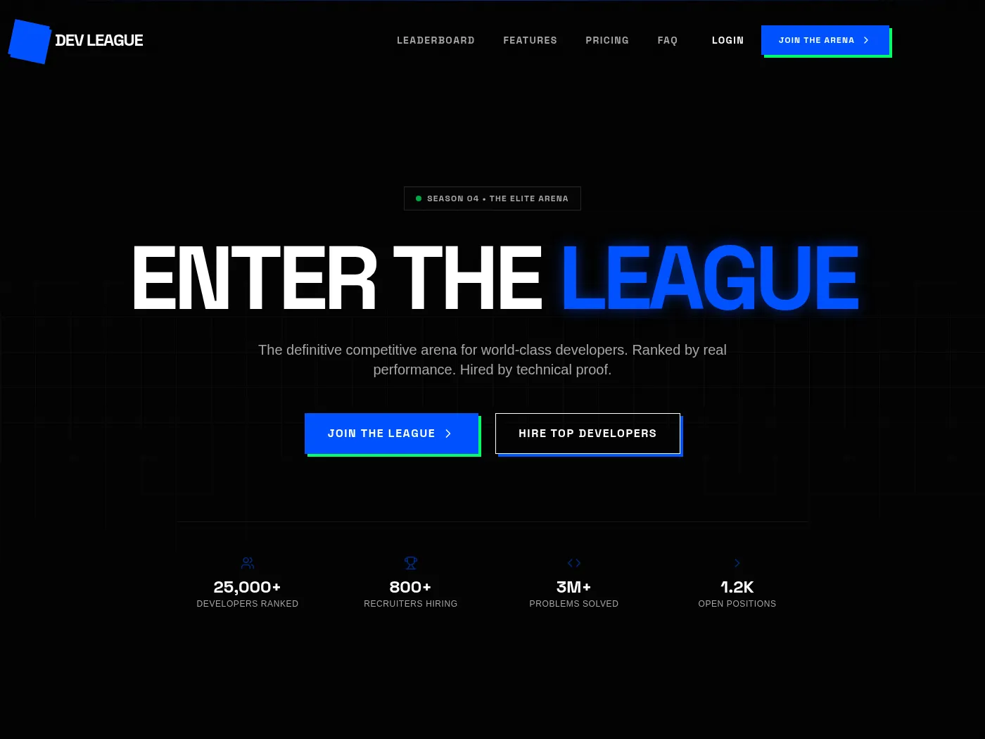 Dev League Landing