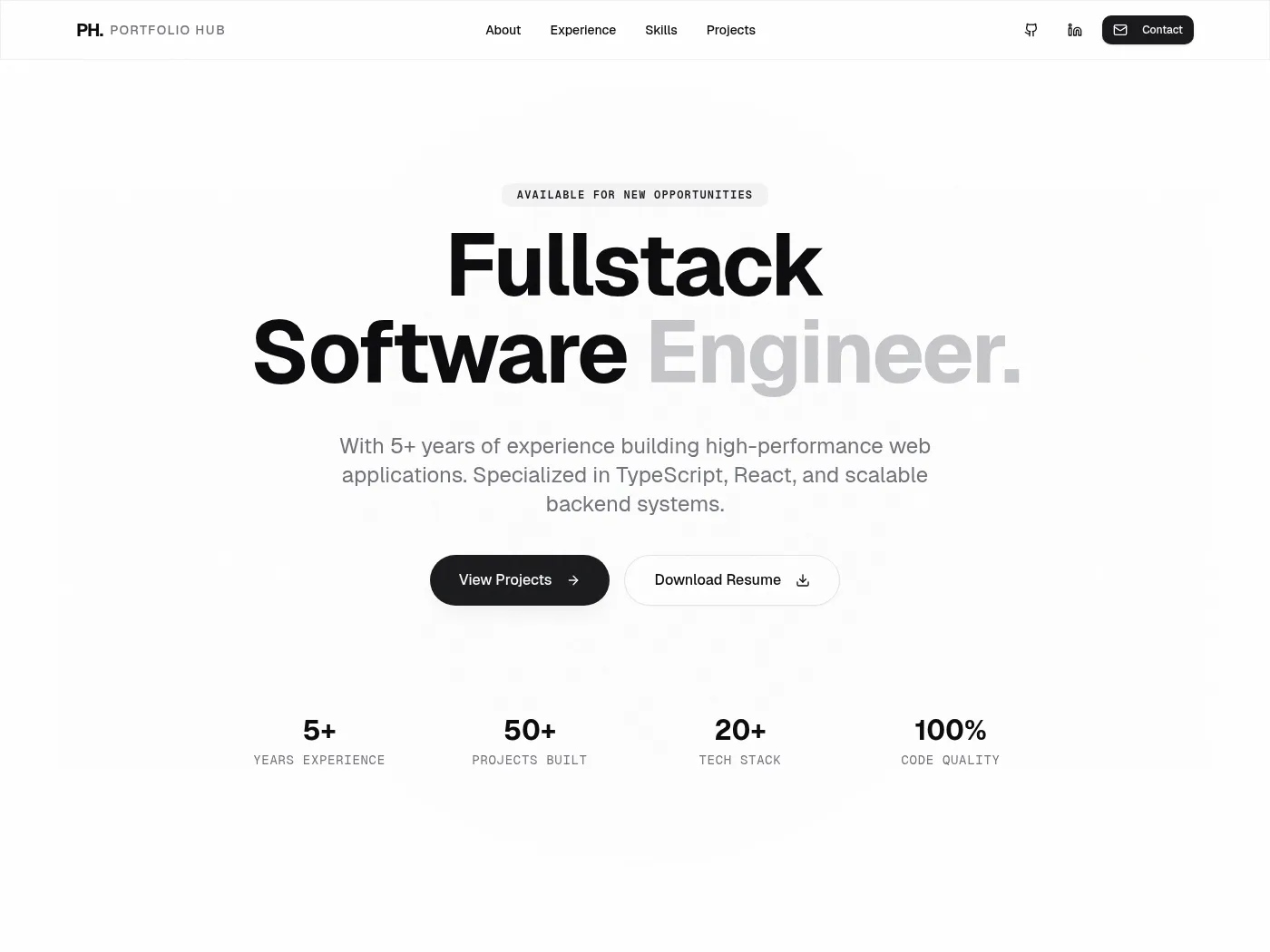 Portfolio & Resume Hub