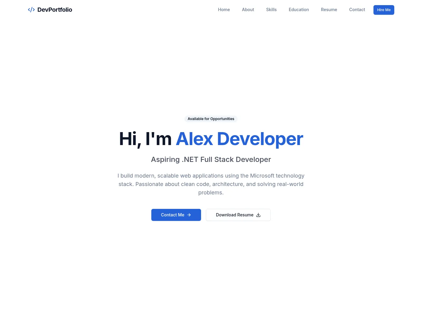 Aspiring Dev Portfolio | Built with Blink