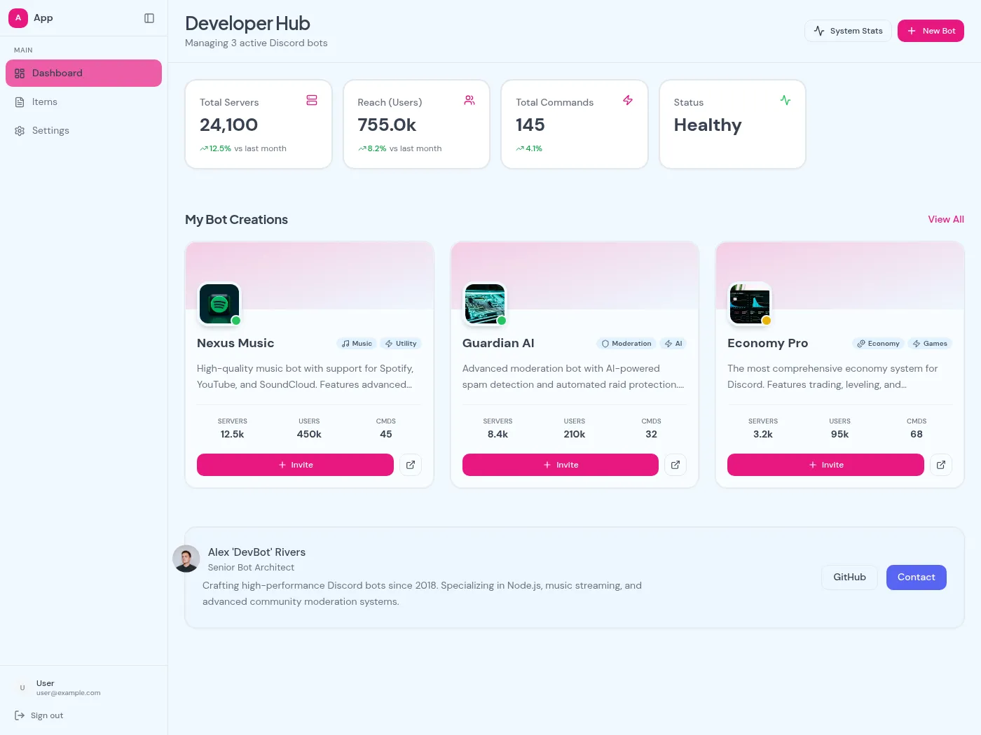 DevBot Portfolio Hub