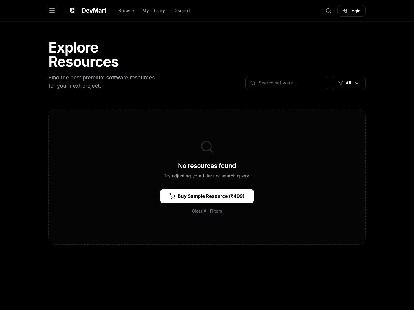 DevMart Black Theme Site