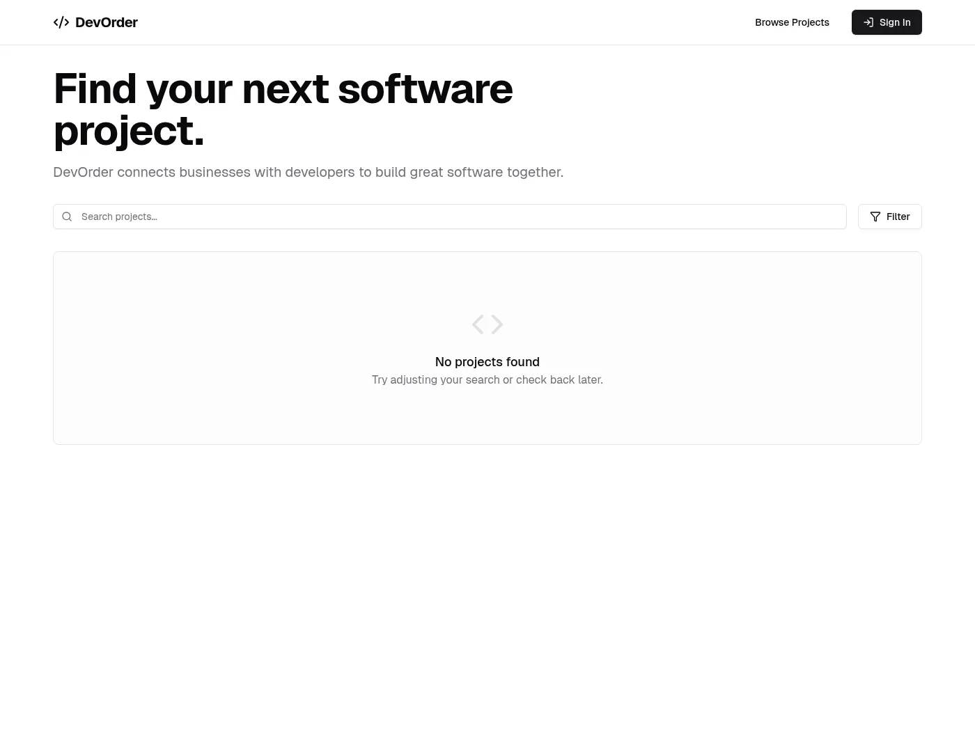 DevOrder Platform