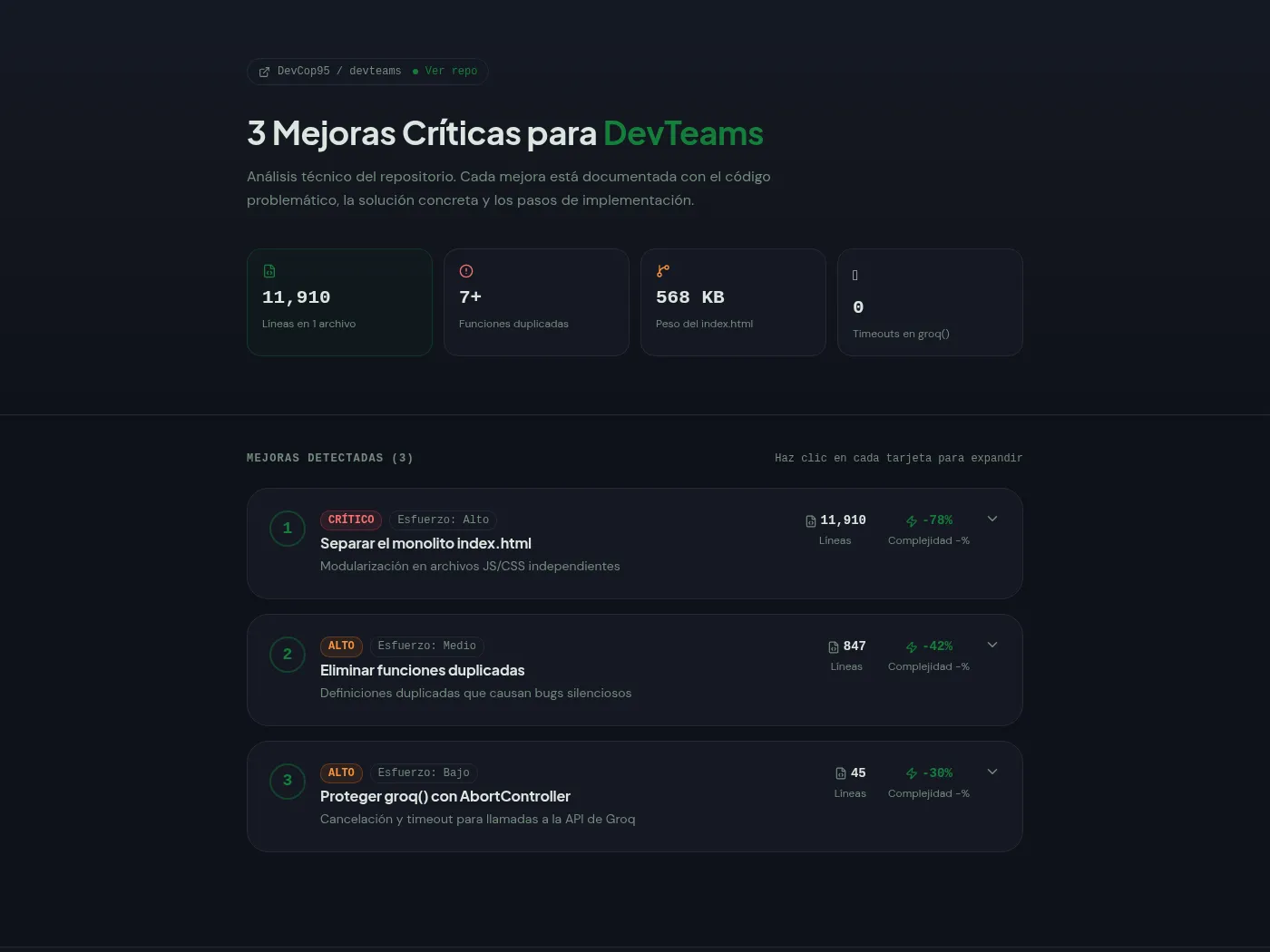 DevTeams Code Enhancer
