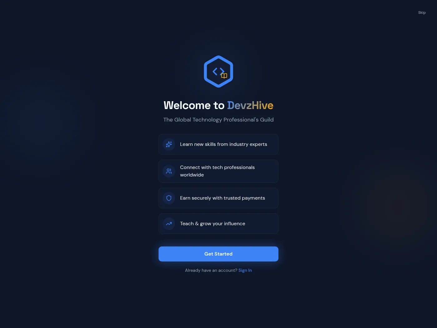 DevzHive PWA Onboarding