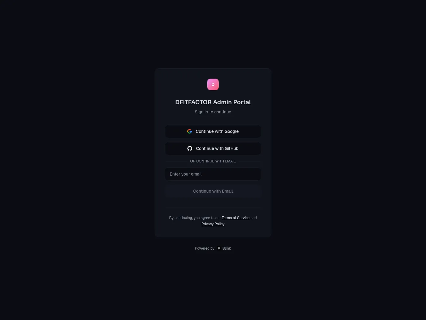 DFITFACTOR Admin Portal