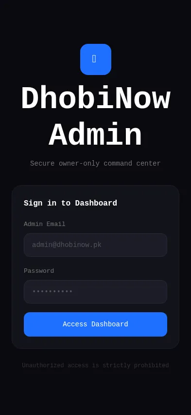 DhobiNow Admin Dashboard