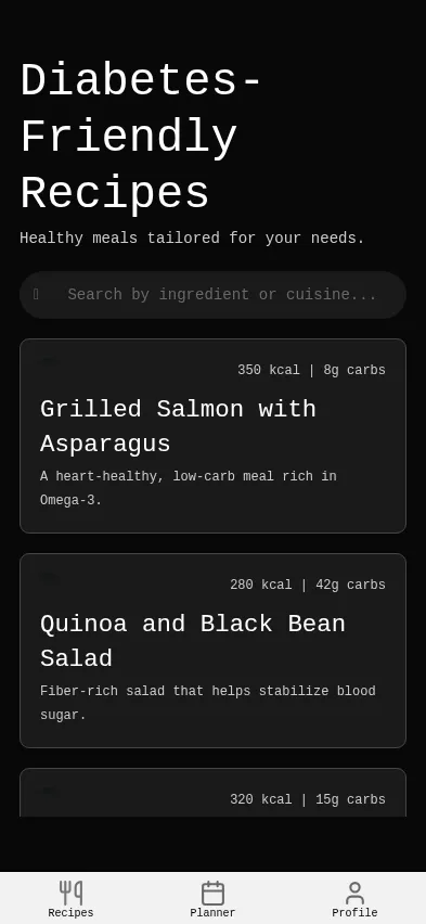Diabetes Meal Planner