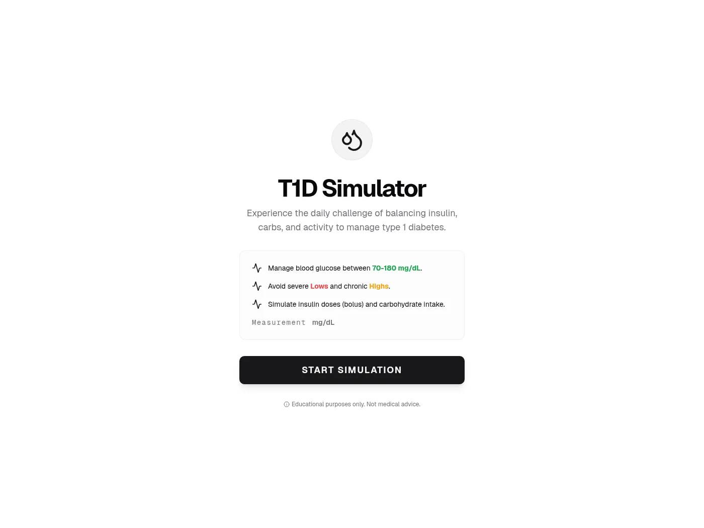 Diabetes Sim Game