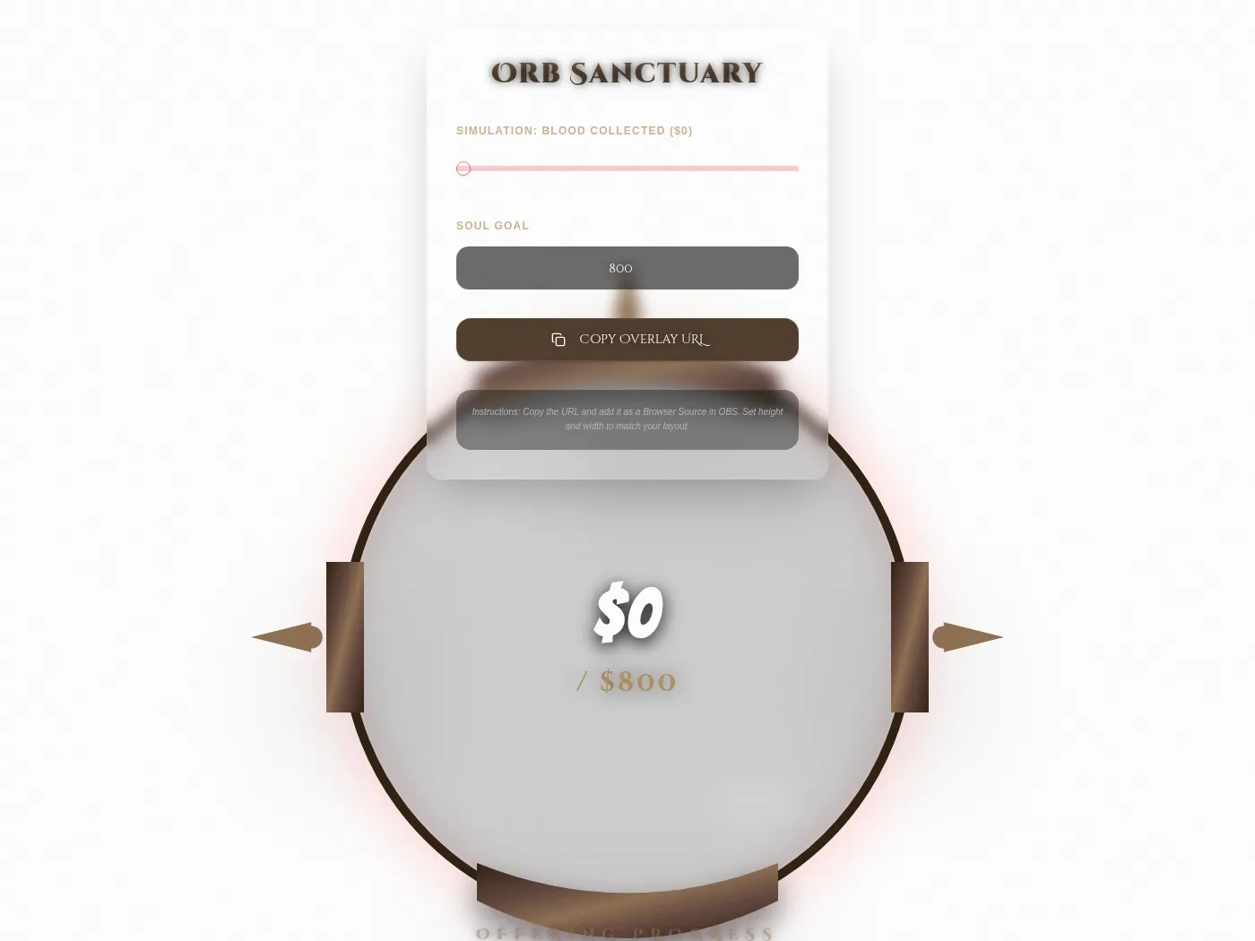 Diablo HP Donation Orb