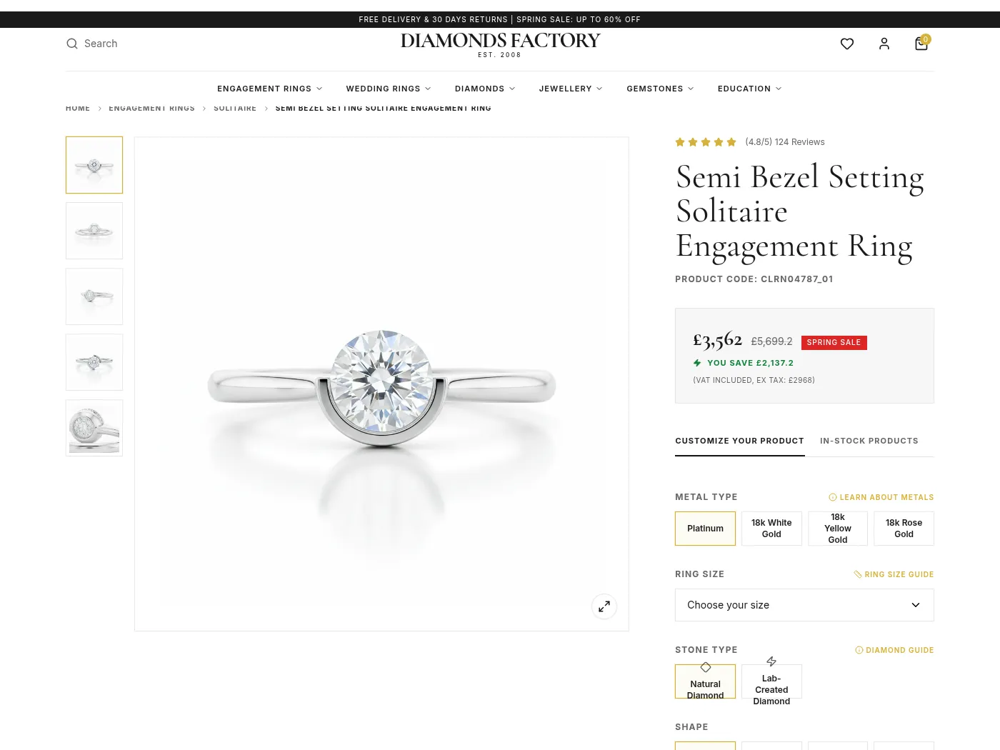 Diamond Ring Product Page