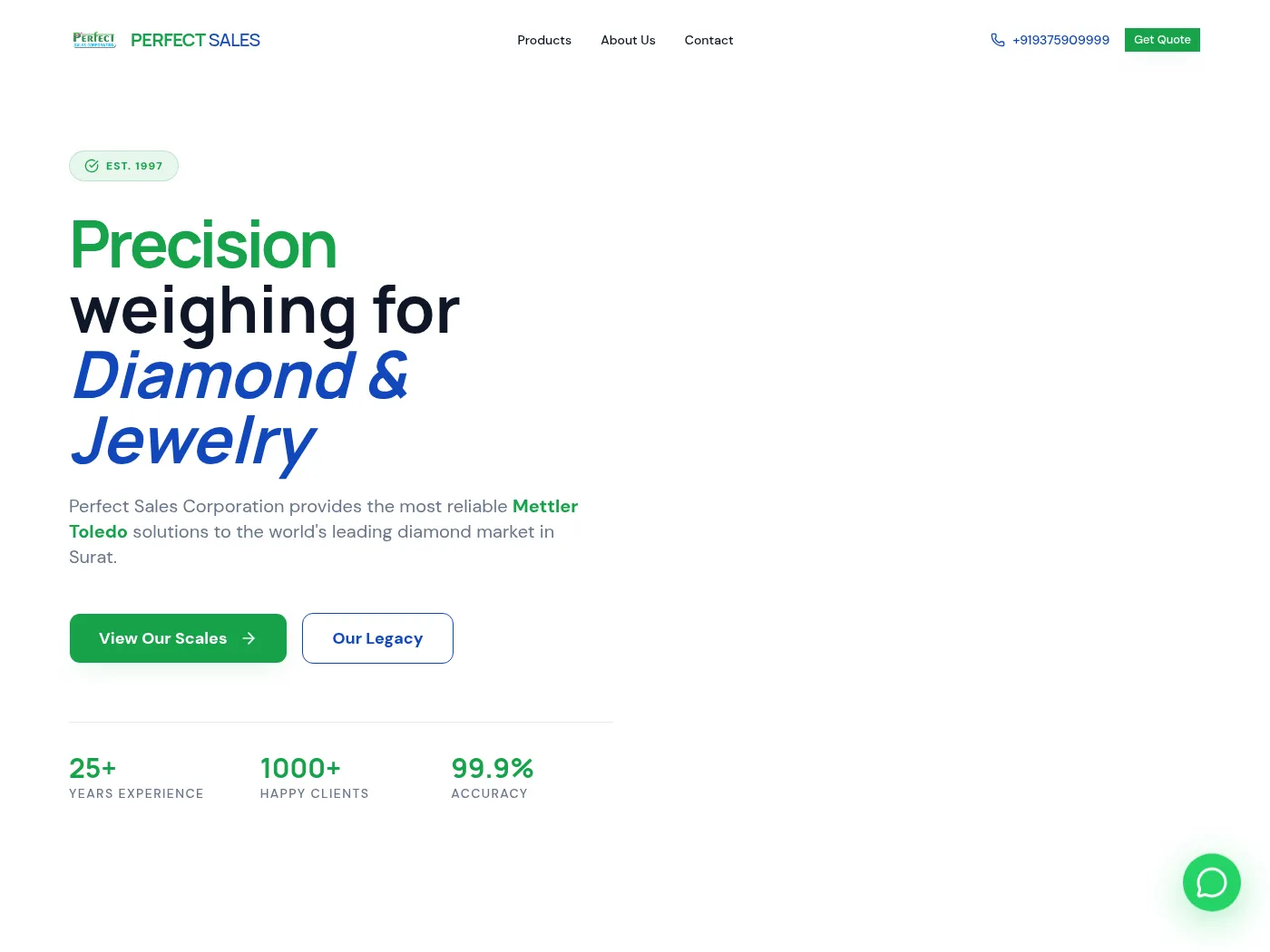 Diamond Scale Landing Page
