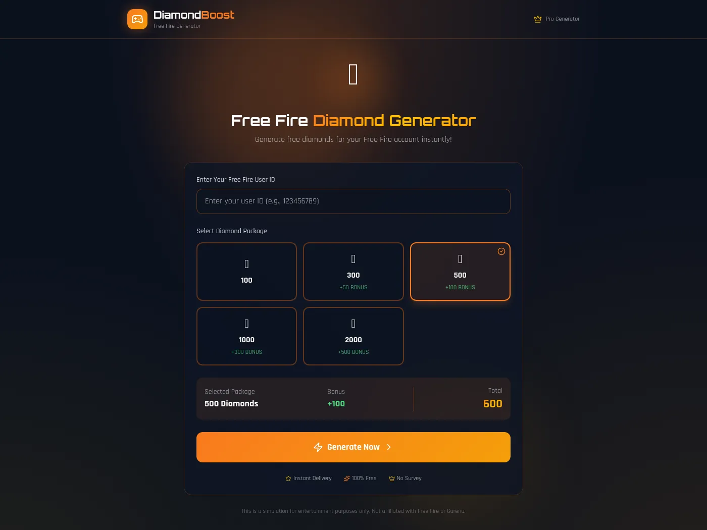 DiamondBoost Generator