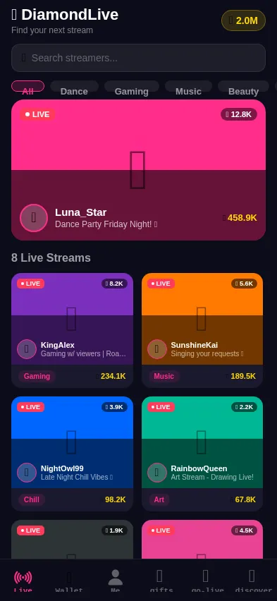 DiamondLive Gifting App